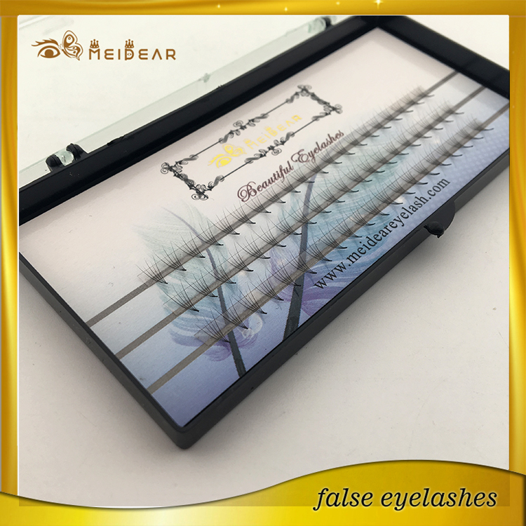 Custom package volume fan eyelash extension silk lashes with private ...